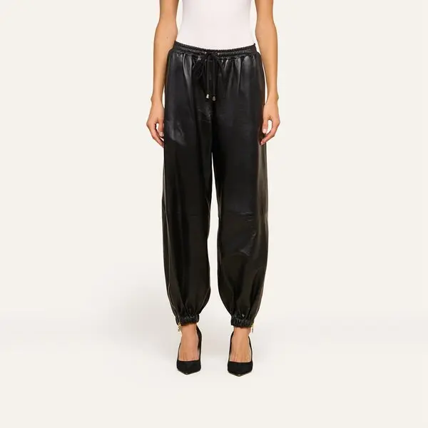 L'Agence Mariko Leather Jogger Pants