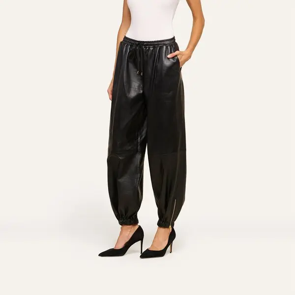 L'Agence Mariko Leather Jogger Pants