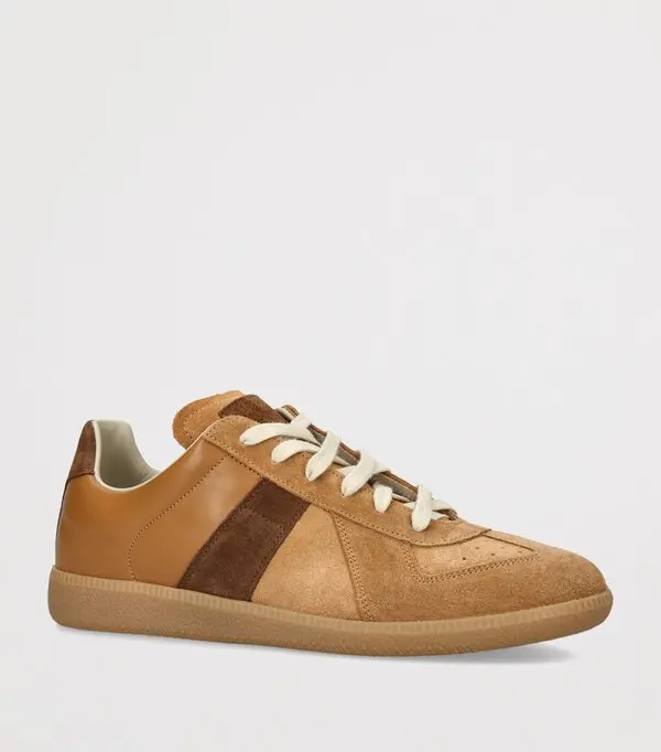 MAISON MARGIELA Leather-suede Replica Sneakers - Beige