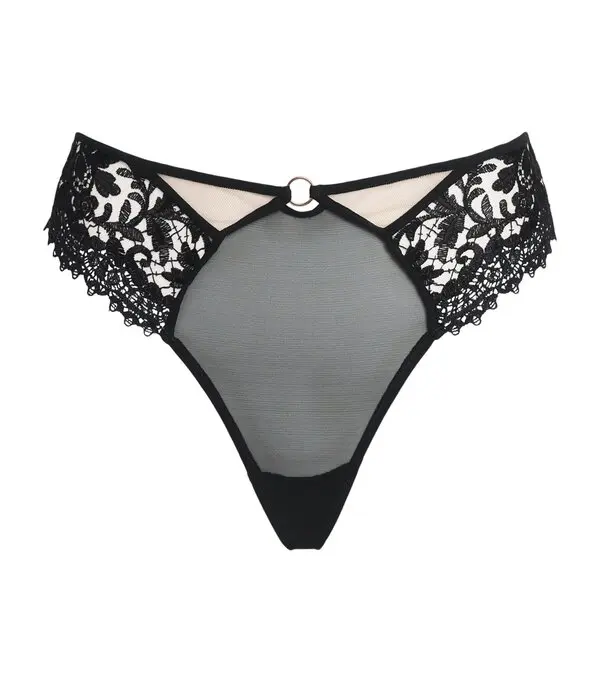 Simone Perele Lace Fantasime Tanga Briefs - Black