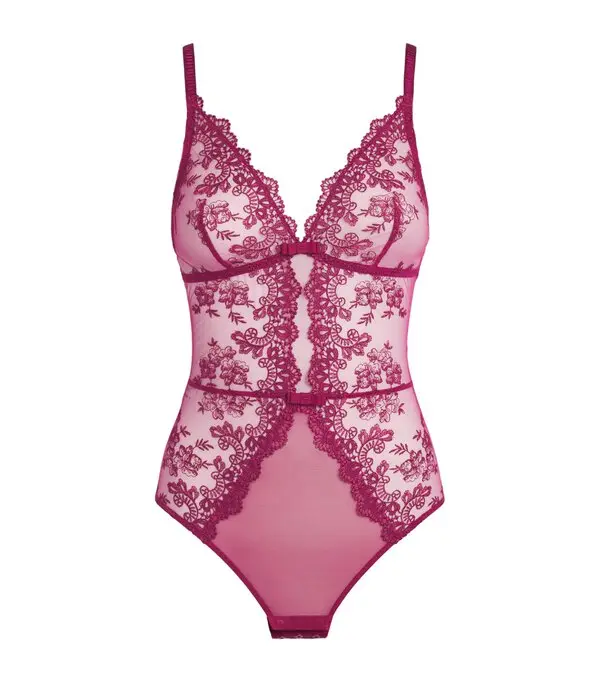Simone Perele Lace Passion Bodysuit - Pink