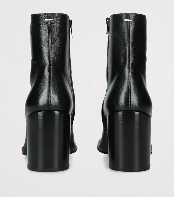 MAISON MARGIELA Leather Piped Ankle Boots 85