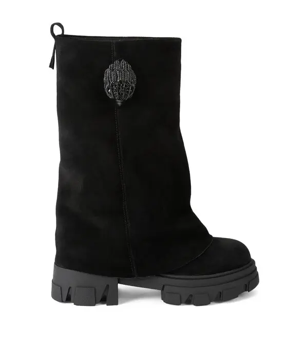 Kurt Geiger Suede Stomp Foldover Boots 50
