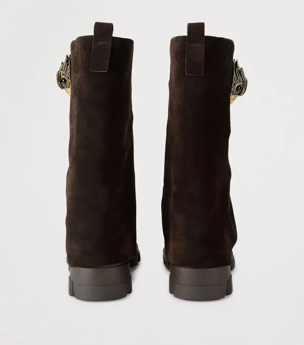 Kurt Geiger Suede Stomp Foldover Boots 50