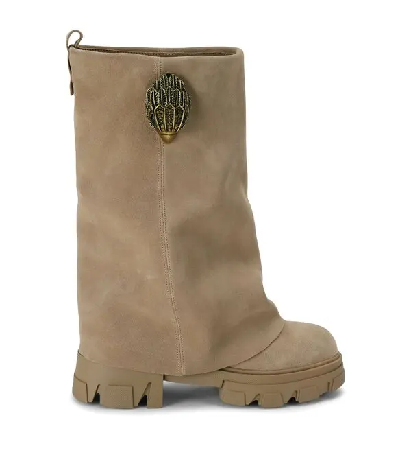 Kurt Geiger Suede Stomp Foldover Boots 50