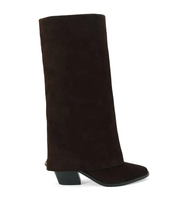 Kurt Geiger Suede Chiltern Foldover Boots 70 - Brown