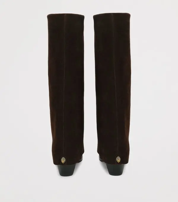 Kurt Geiger Suede Chiltern Foldover Boots 70 - Brown