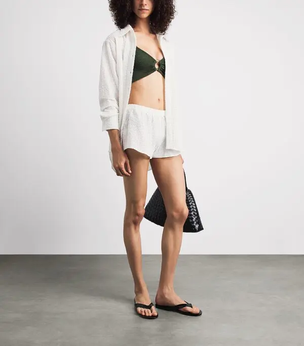 Hunza G Seersucker Elasticated Shorts - White