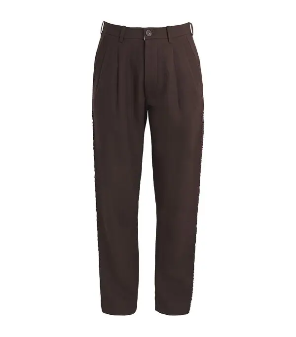 KARTIK RESEARCH Wool Embroidered Pleated Trousers