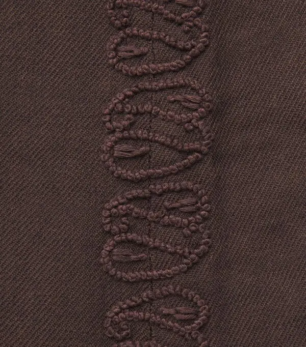 KARTIK RESEARCH Wool Embroidered Pleated Trousers