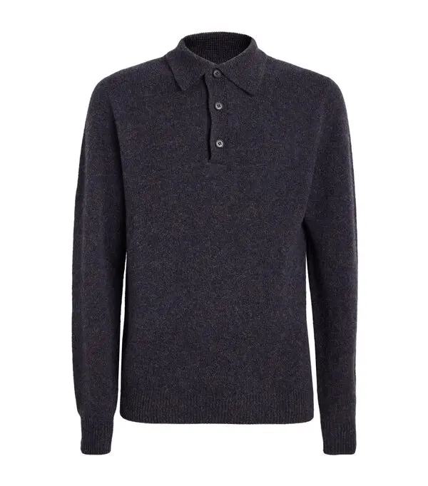 Sunspel Lambswool Knitted Polo Sweater