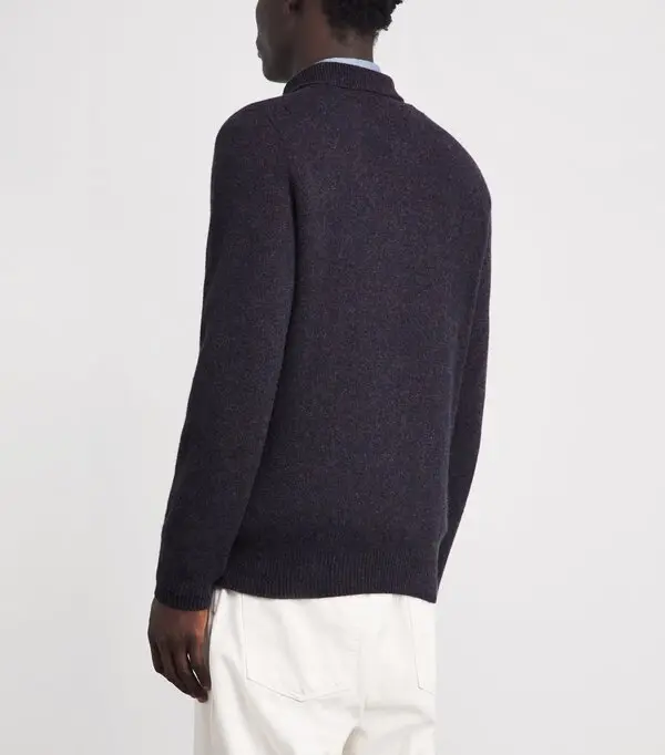 Sunspel Lambswool Knitted Polo Sweater
