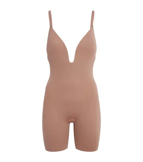 Spanx Shape Suit Your Fancy Plunge Mid-thigh Bodysuit Medium Control