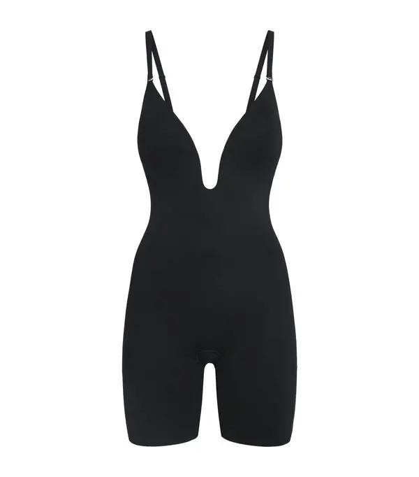 Spanx Shape Suit Your Fancy Plunge Mid-thigh Bodysuit Medium Control