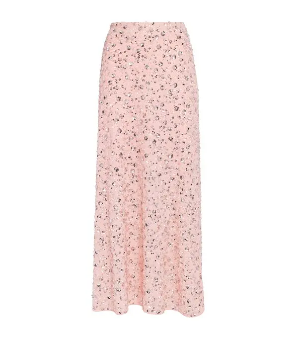 Rabanne Sequin Embellished Floral Midi Skirt