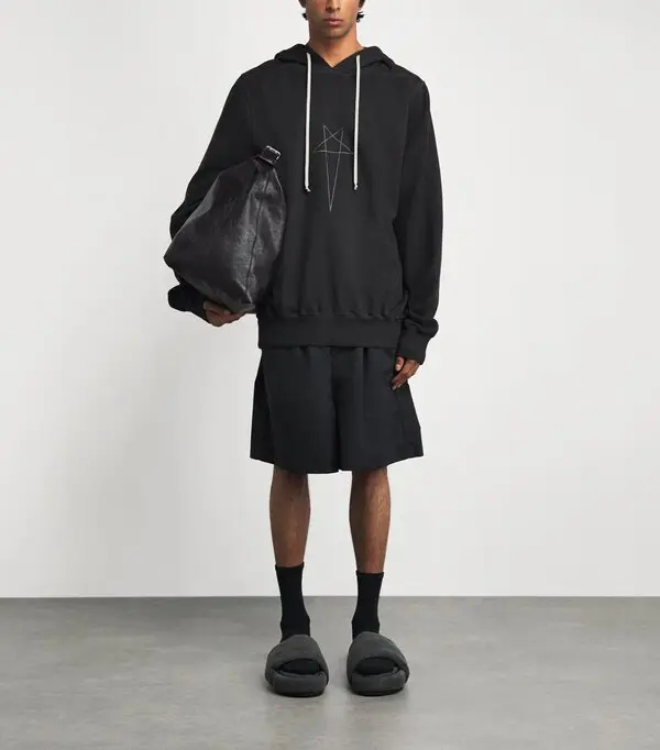 Rick Owens Cotton Pentagram Hoodie