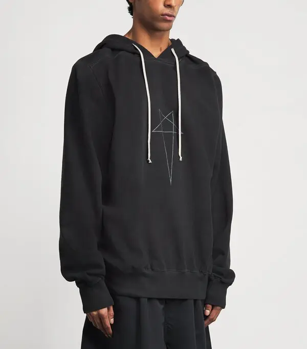 Rick Owens Cotton Pentagram Hoodie