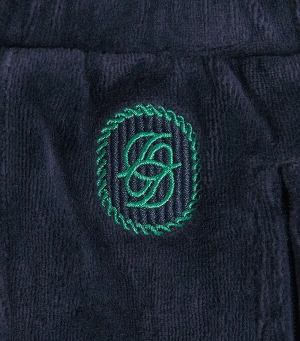 Drole De Monsieur Velour Embroidered Track Sweatpants