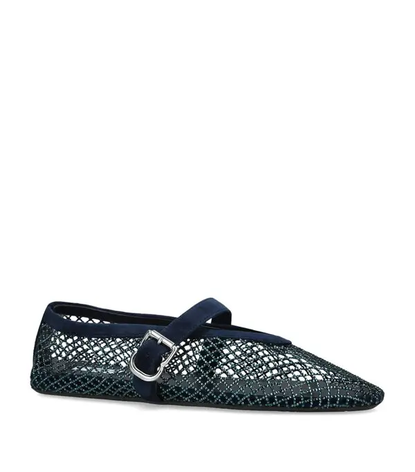 Alaïa Embellished Mesh Ballet Flats