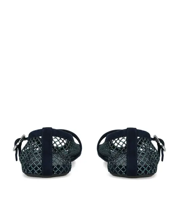 Alaïa Embellished Mesh Ballet Flats