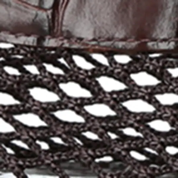 Alaïa Croc-embossed Leather Mesh Ballet Flats - Brown