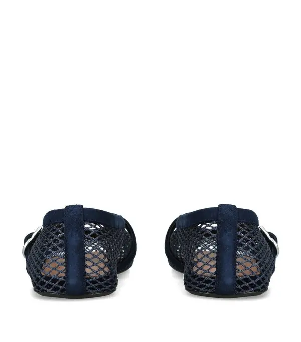 Alaïa Suede Mesh Ballet Flats - Blue
