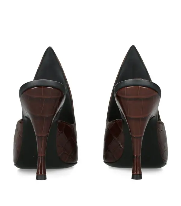 Alaïa Croc-embossed Leather Sculptural Mules 100