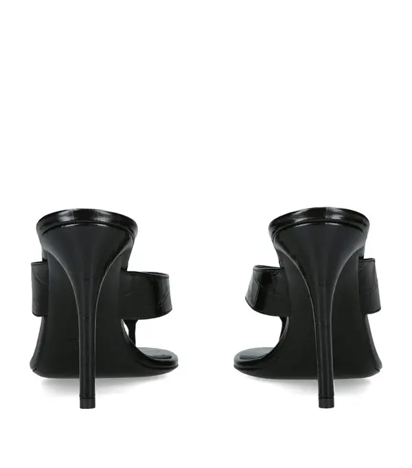 Alaïa Croc-embossed Leather Infra Thong Mules 90