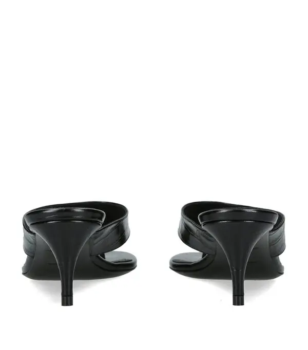 Alaïa Croc-embossed Leather Infra Thong Mules 55