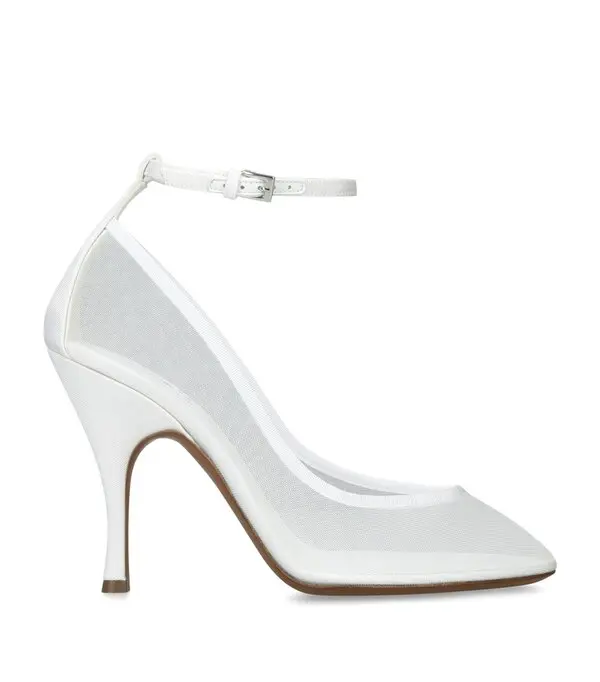 Alaïa Mesh Ankle-strap Pumps 100 - White