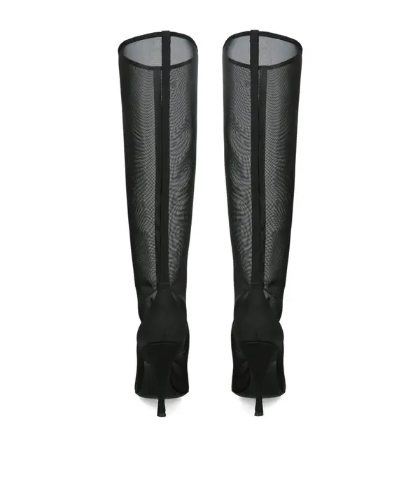 Alaïa Mesh Heeled Knee Boots 100