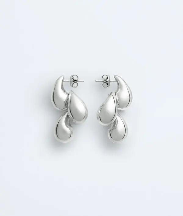 Bottega Veneta Drop Chain Earrings - Silver