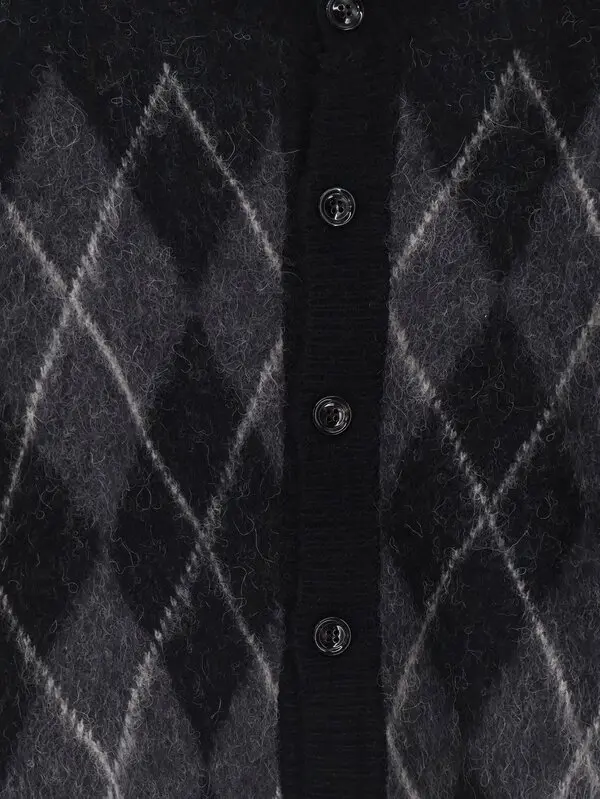 TONYWACK Brushed Argyle Alpaca Blend Cardigan