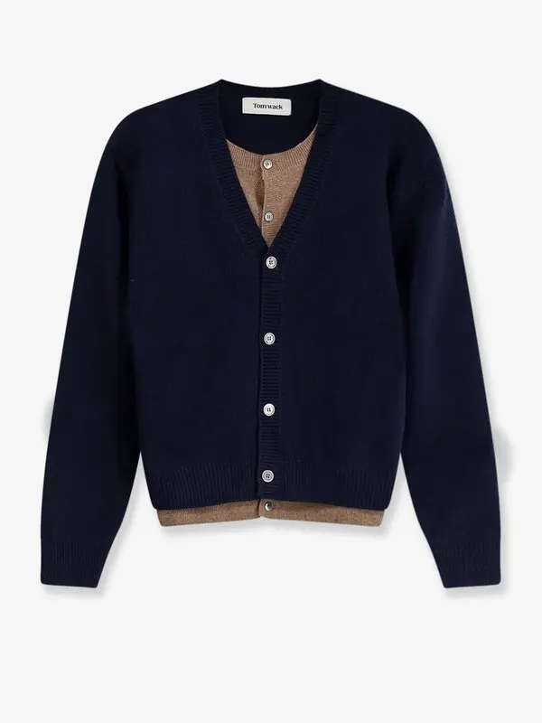 TONYWACK Layered Wool Blend Cardigan