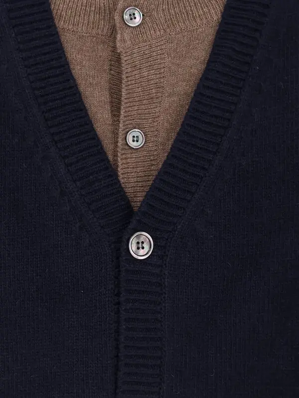 TONYWACK Layered Wool Blend Cardigan