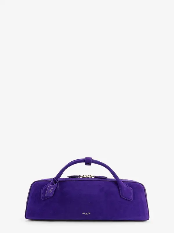 Alaïa Teckel Clutch Suede Handbag - Purple