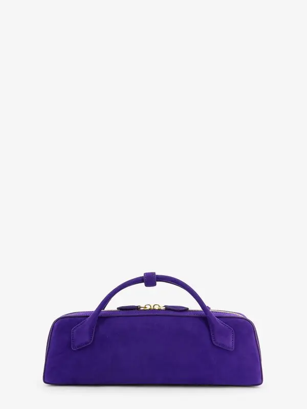Alaïa Teckel Clutch Suede Handbag - Purple