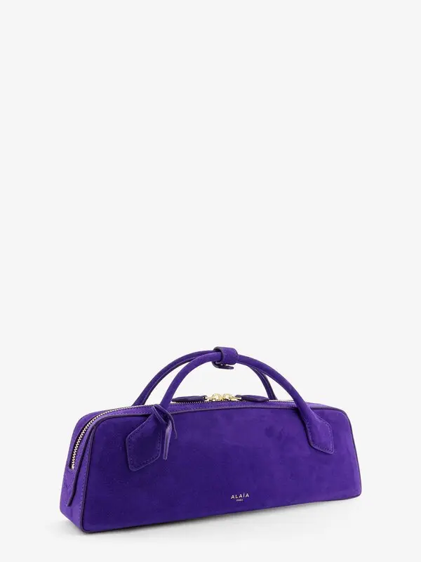 Alaïa Teckel Clutch Suede Handbag - Purple