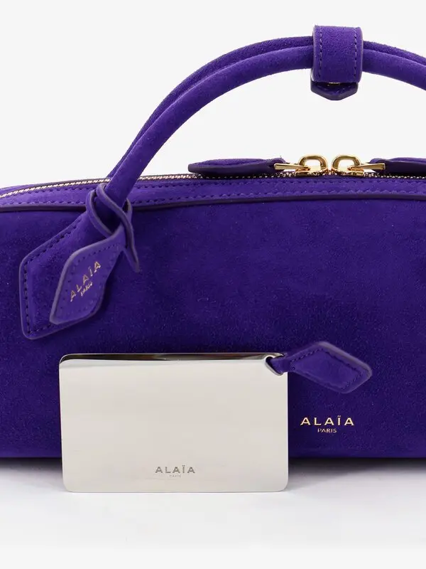 Alaïa Teckel Clutch Suede Handbag - Purple