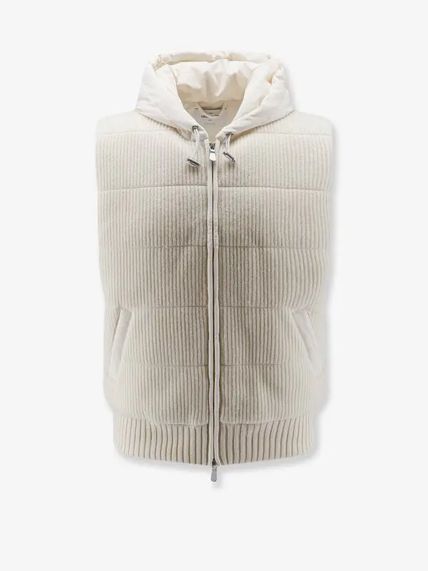 GRAN SASSO Sleeveless Virgin Wool Jacket - White