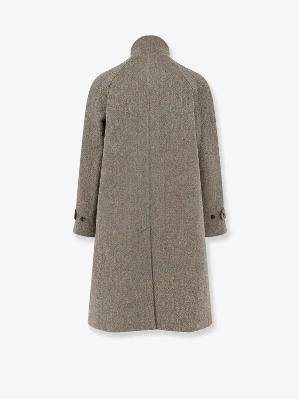 TONYWACK Singlebreasted Wool Coat With A Herringbone Pattern