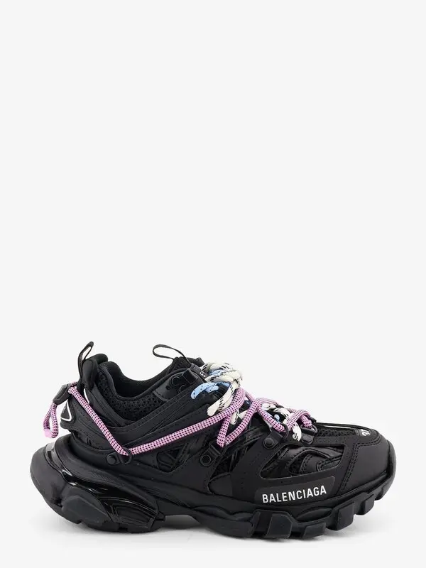 Balenciaga Mesh Track Sneakers With Double Laces - Black
