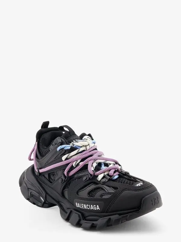 Balenciaga Mesh Track Sneakers With Double Laces - Black