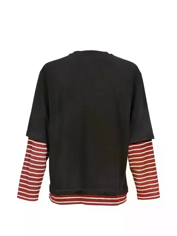 We11Done Heart Teddy Layered-sleeve Bear-patch T-shirt