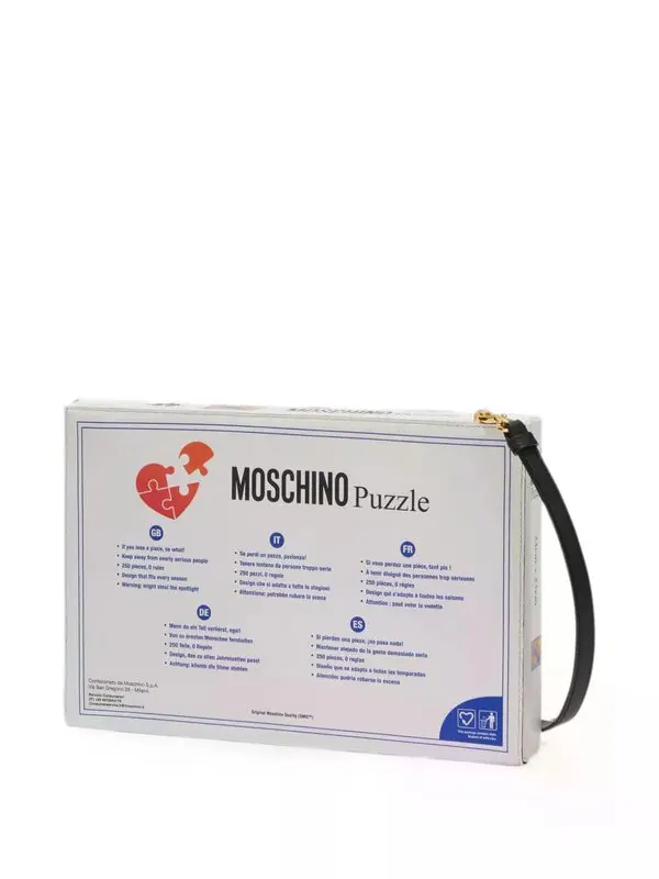 Moschino Puzzle-print Leather Shoulder Bag