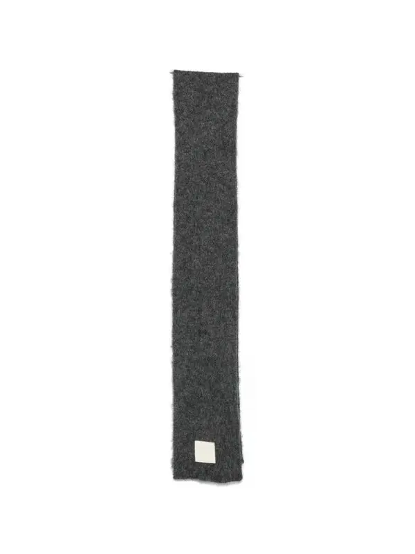 AMI Paris Logo-patch Knitted Scarf
