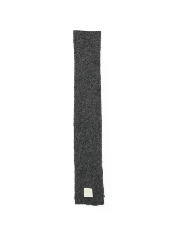 AMI Paris Logo-patch Knitted Scarf