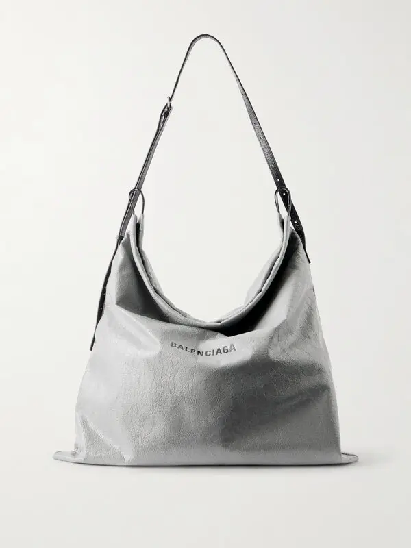 Balenciaga Shopper Dustbag Large Leather Tote Bag - Gray