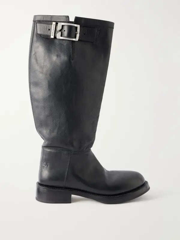 Balenciaga Motor Leather Knee-high Boots