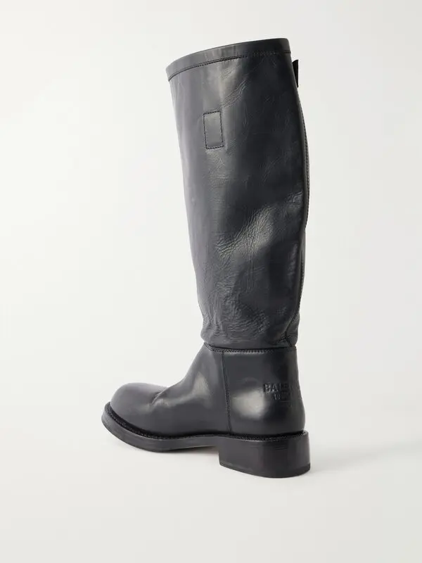 Balenciaga Motor Leather Knee-high Boots